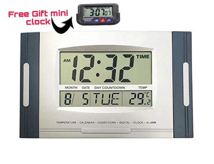DIGITAL WALL AND TABLE CLOCK WITH DAY DATE TEMPERATURE (Mix Model ...
