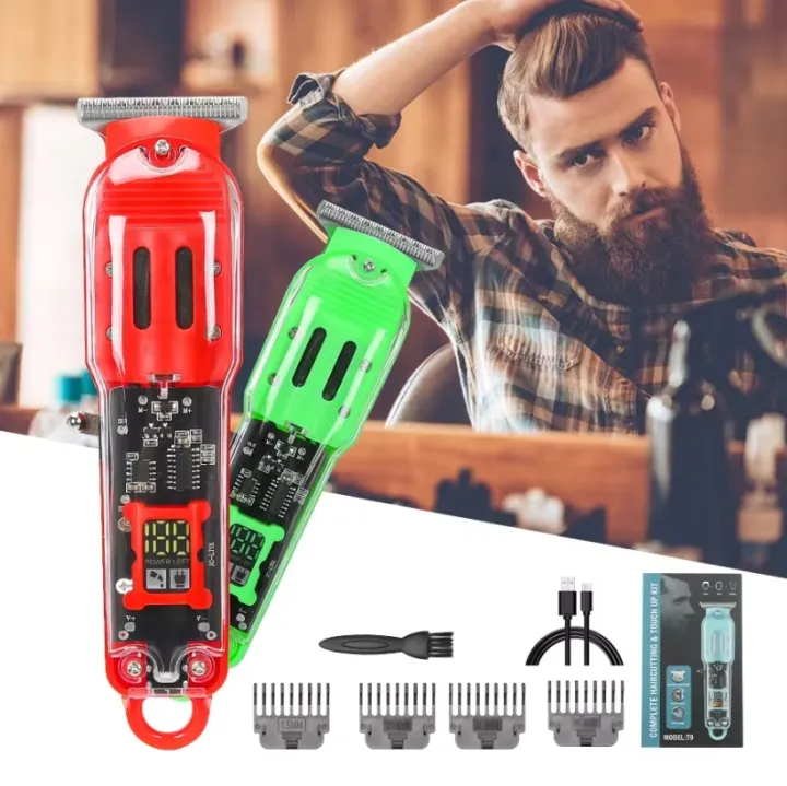 New Transparent Cordless Hair Clippers, USB Rechargeable Electric Hair ...