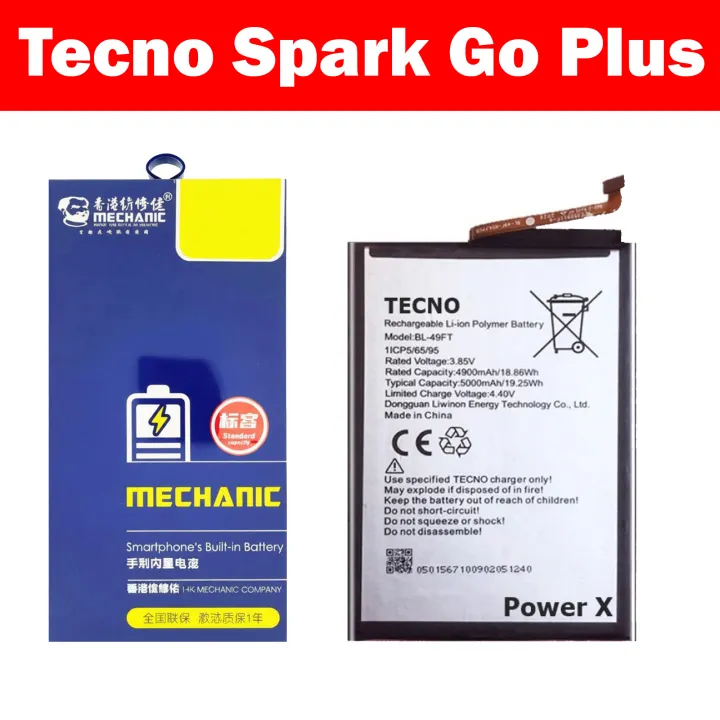 Tecno Spark Go Plus Battery 4000mAh | Model BL-39LT | Genuine Mechanic ...