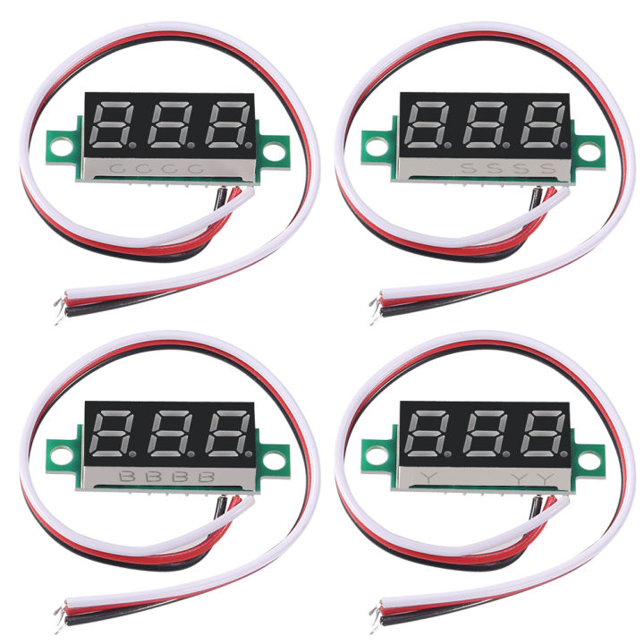 4pcs Digital Mini Digital Voltmeter 0.28Inch Three-Line 0-100V Digital ...
