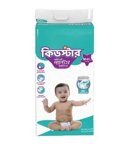 Kidstar Baby Diaper M size (7-12kg) 40 Pcs Pants Pampas | Daraz.com.bd