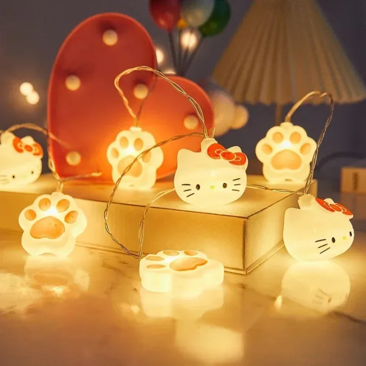 Kawaii Sanrio Hello Kitty Lights String Bedroom Battery Atmosphere ...