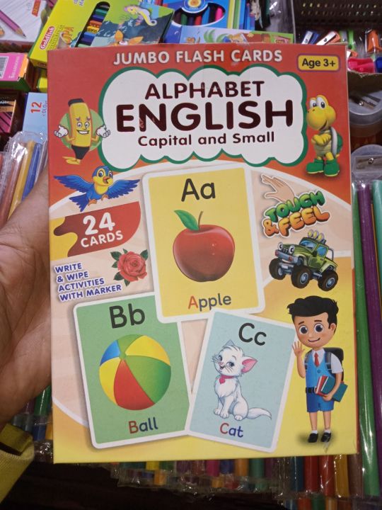 Jumbo Flash Cards ABCD 1234 ا ب پ ت For Kids Read Write & Wipe ...