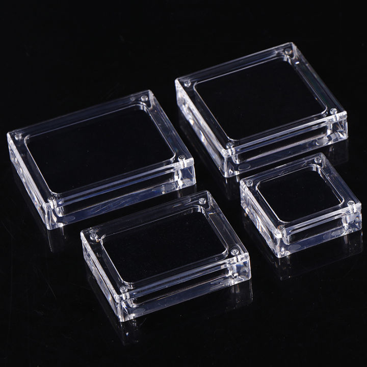 1pc Acrylic Glass Top Gem Box Showcase Gemstone Casket Diamond Display ...