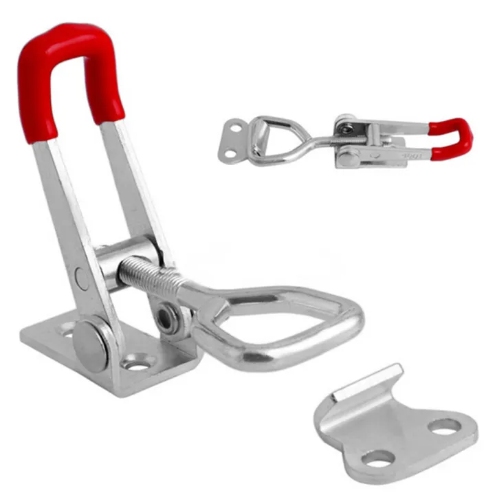 HELTC 1Pcs Silver+Red Adjustable Toggle Latch Catch Hasp Cabinet Boxes ...