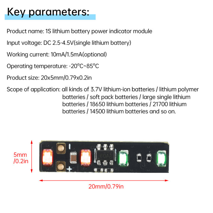 5Pcs DC 3.7-4.2V High Brightness/Energy-saving Version Power Display ...