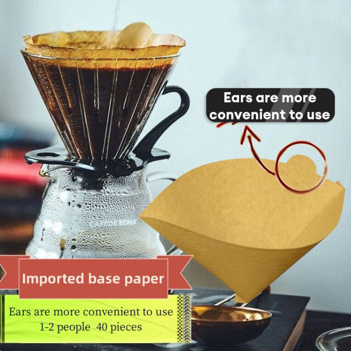 Coffee filter paper, wood pulp, manual V filter paper, filter cup ...