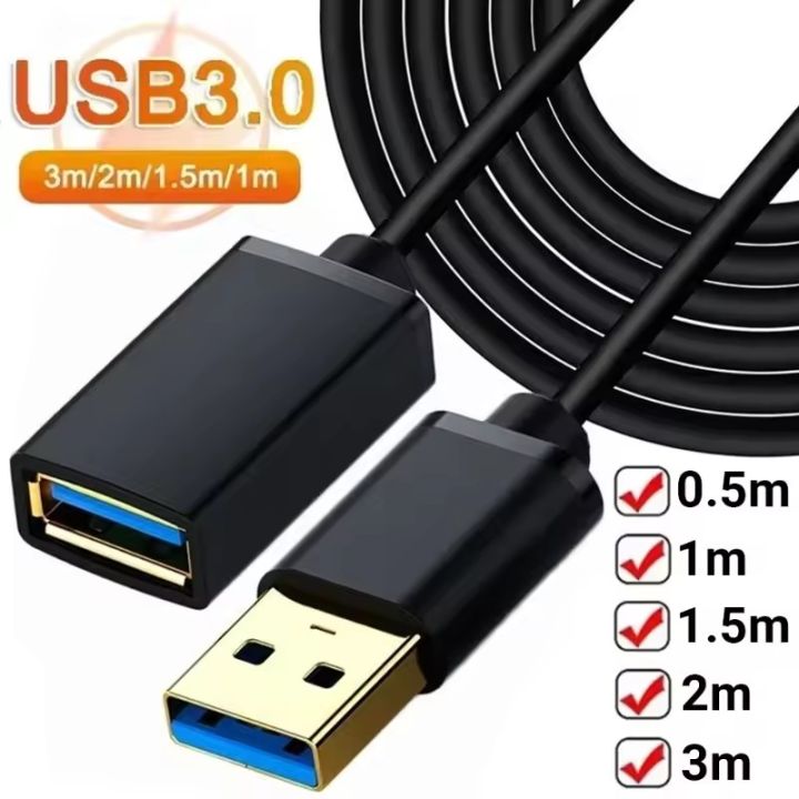 3/2/1/0.5M USB3.0 Extension Cable High Speed Data Sync Extender Cord ...