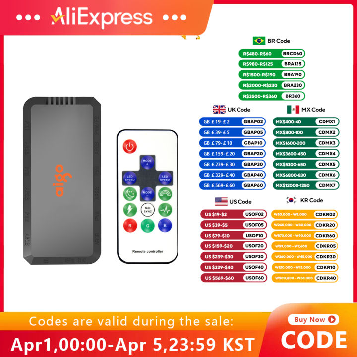 Aigo APC1 4Pin PWM 6 ARGB Ports 3Pin 5v Speed Controller Universal ...