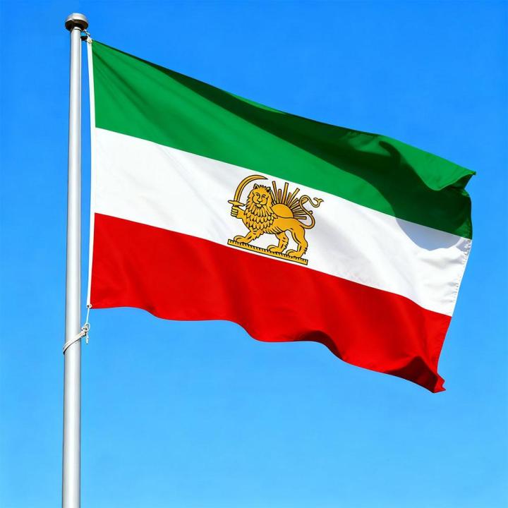 1pcs Former Iran Flag Historic Persian Flags With Lion Sun Country ...