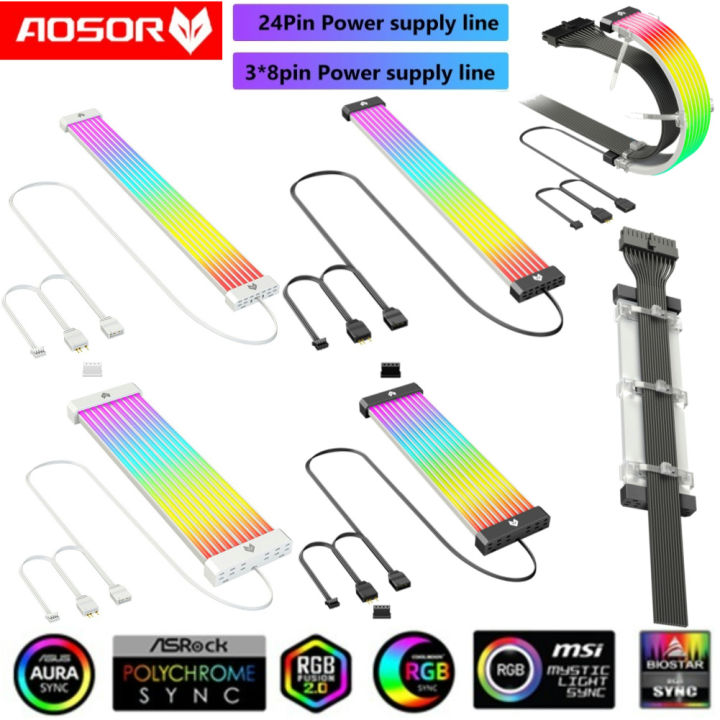 COOLMOON AOSOR Flexible Light Bar PC Backlight Flexible Lamp Strip 5V ...