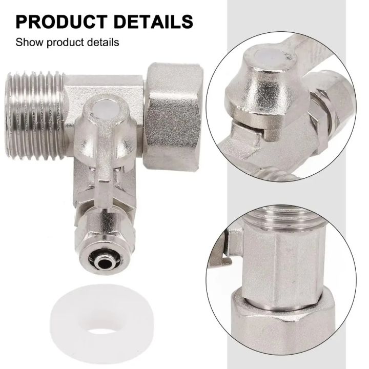 RO Feed Water Adapter 1/2\" To 1/4\'\' With Shut-Off Ball Valve Tap Tee ...