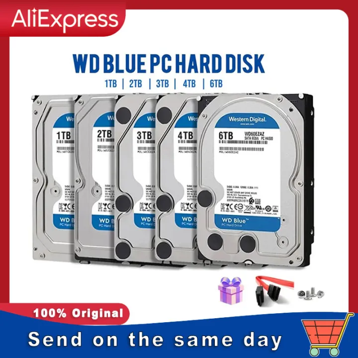 Western Digital WD BLUE 4TB 6TB 3.5" Hard Drive Disk SATA III 5400 RPM ...
