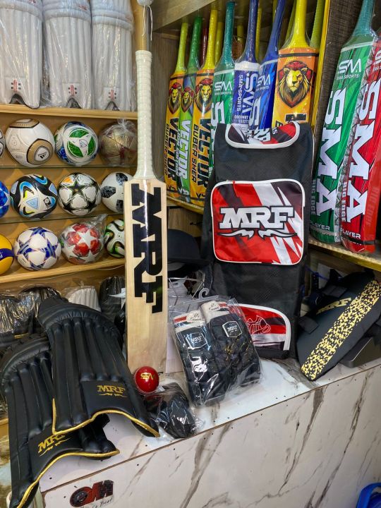 MRF Hard Ball Cricket Kit – Complete Set with Bat, Pads, Gloves, Helmet ...
