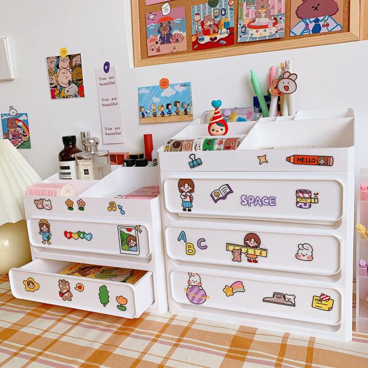 ⚡Free stickers💖Drawer shelf storage box cosmetic drawer holder ...