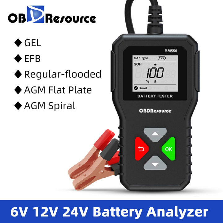 Car Battery System Detect 6V 12V 24V 100-2000 CCA Car Battery Tool ...