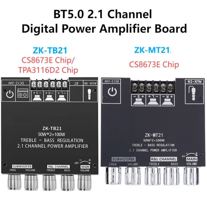 CS8673E/TPA3116D2 Chip Bluetooth 5.0 Amplifier Board ZK-TB21/MT21 50WX2 ...