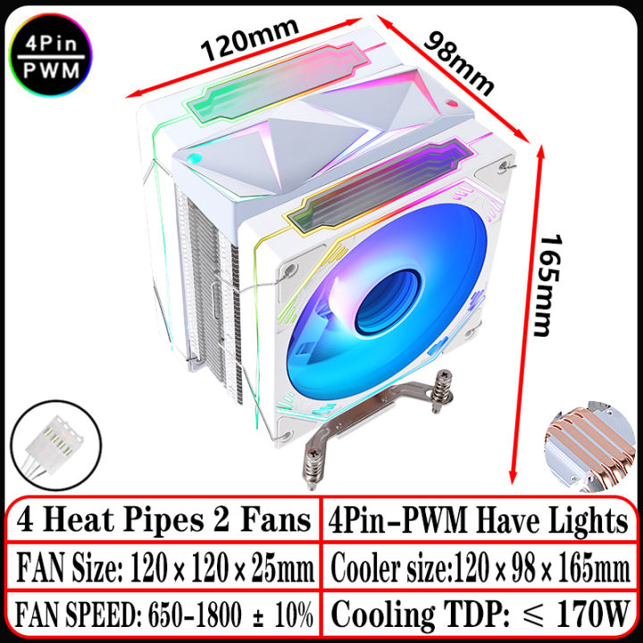 PC Cooling x99 Processor CPU Cooler Fan 120mm 4/6 Heat Pipe 4pin/PWM ...