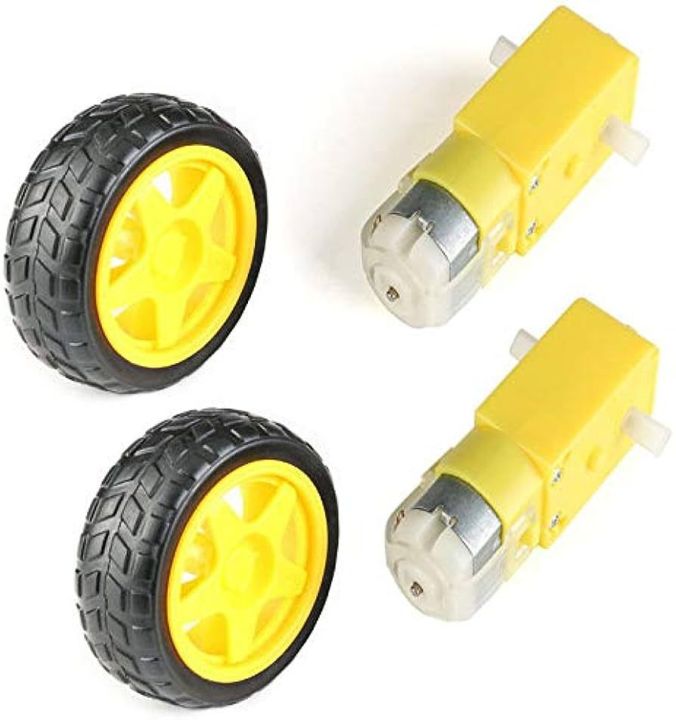 2 Pcs For Arduino Smart Car Robot Plastic Tire Wheel with DC 3-6V Gear ...