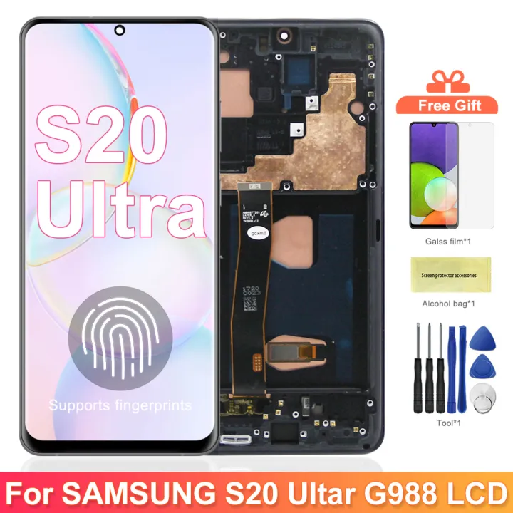 AMOLED S20 Ultra Screen With Frame, for Samsung Galaxy S20 Ultra G988B ...