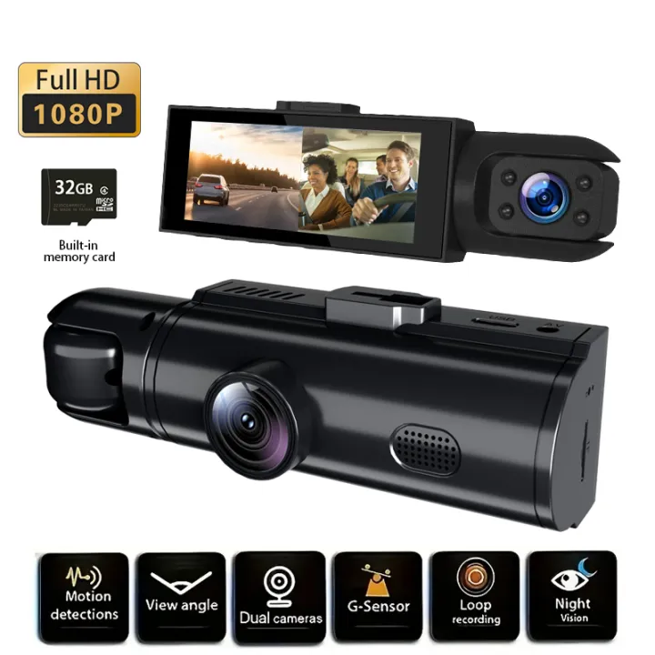 Mini Three styles：V7 V9 V10 1pcs Dual Dash Cam - 3 Channel, 1080P ...
