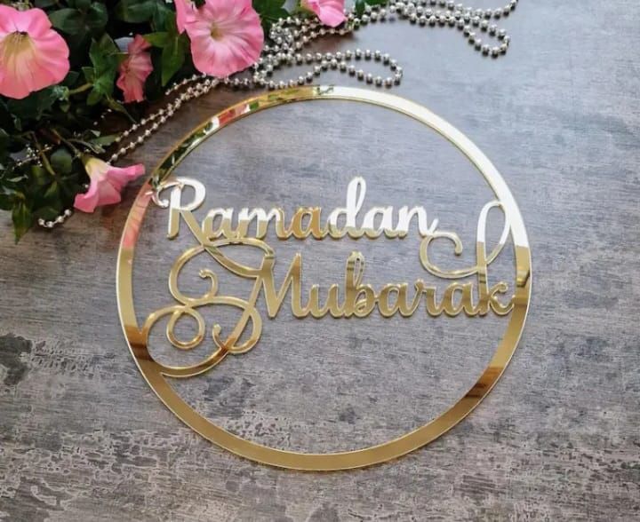welcom ramzan sign hanging acrylic size 8×8 inches | Daraz.pk