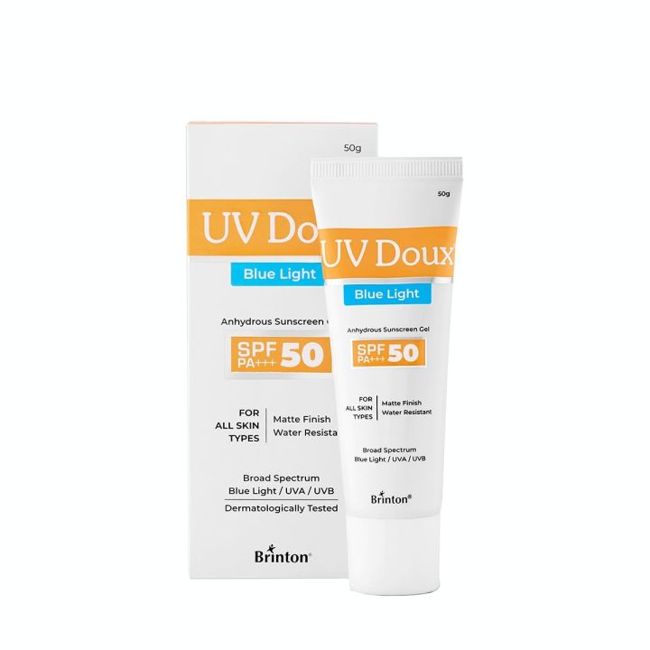 UV Doux Blue Light Tinted Sunscreen Gel SPF 50 PA+++ | UVA/UVB & Blue ...