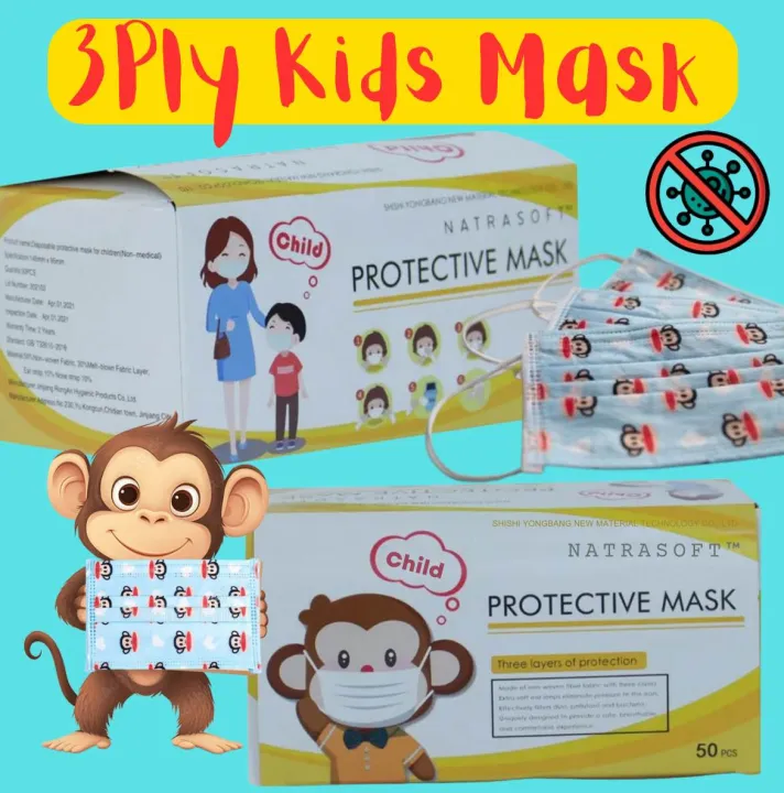 Kids Mask-Natrasoft Child 3 Layer Protective Mask 50Pcs | Daraz.com.np