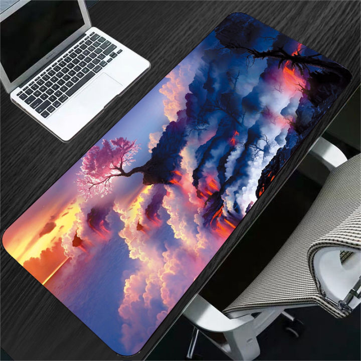 80x30cm Large Gaming Mousepad Locking Edge Japan Landscape Anime ...
