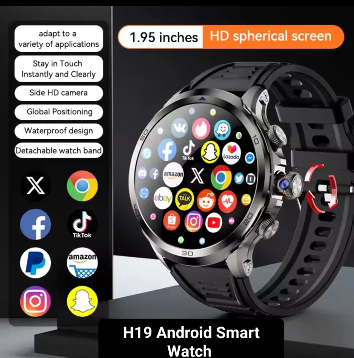 H19 Android Smart Watch 5G Network Sim Android 9.0 GPS, WIFI ...