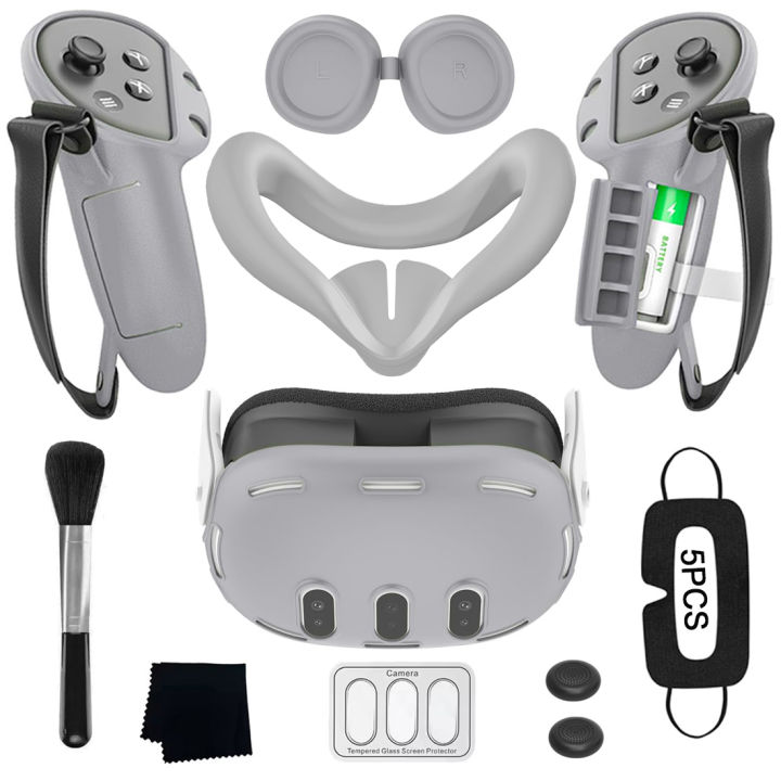 VR Accessories For Oculus/Meta Quest 3/3s/2 Silicone 9 in 1 Cover Kit ...