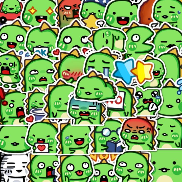 40pcs Green Little Dinosaur Stickers Self-Pasting Can Be Used To ...