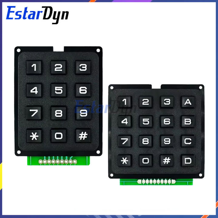 Estardyn 3*4 4*4 Matrix Switch Keyboard Keypad Array ABS Plastic Keys ...