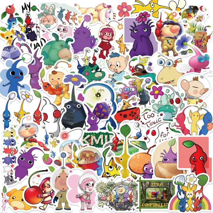 50pcs Pikmin Game Cute Cartoon Graffiti Stickers DIY Phone Guitar ...