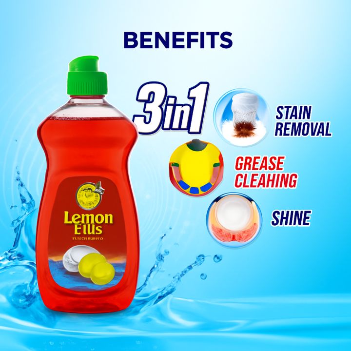 Lemon Plus Dishwash Liquid – 500ml – Powerful Grease Cutter – Fresh ...