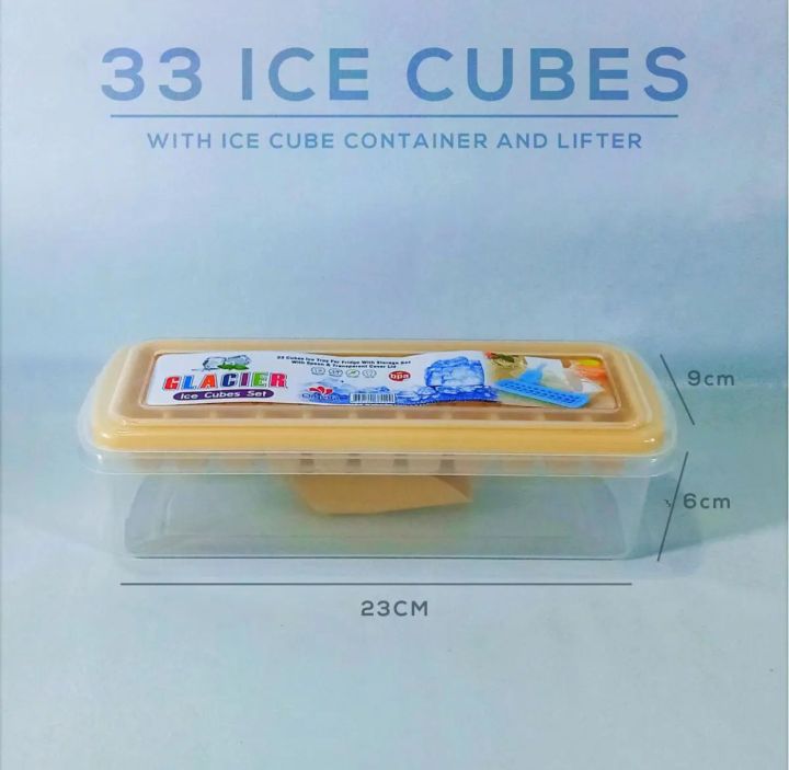Glacier ice cube tray with ice lifter and storage container-high ...