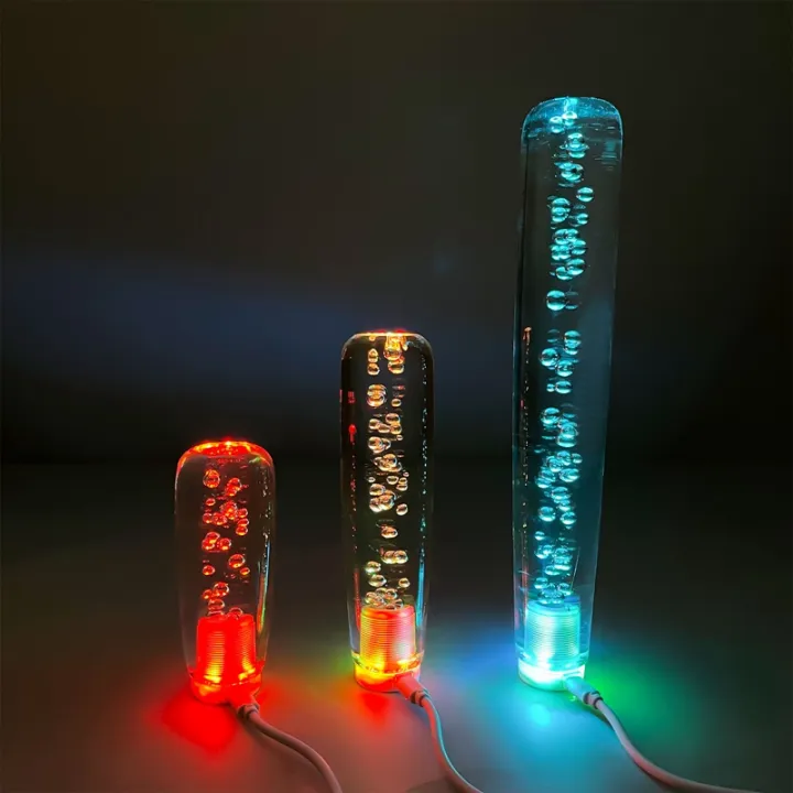 10/15/20cm LED Colorful Gradient Crystal Bubble Style Manual Car Gear ...