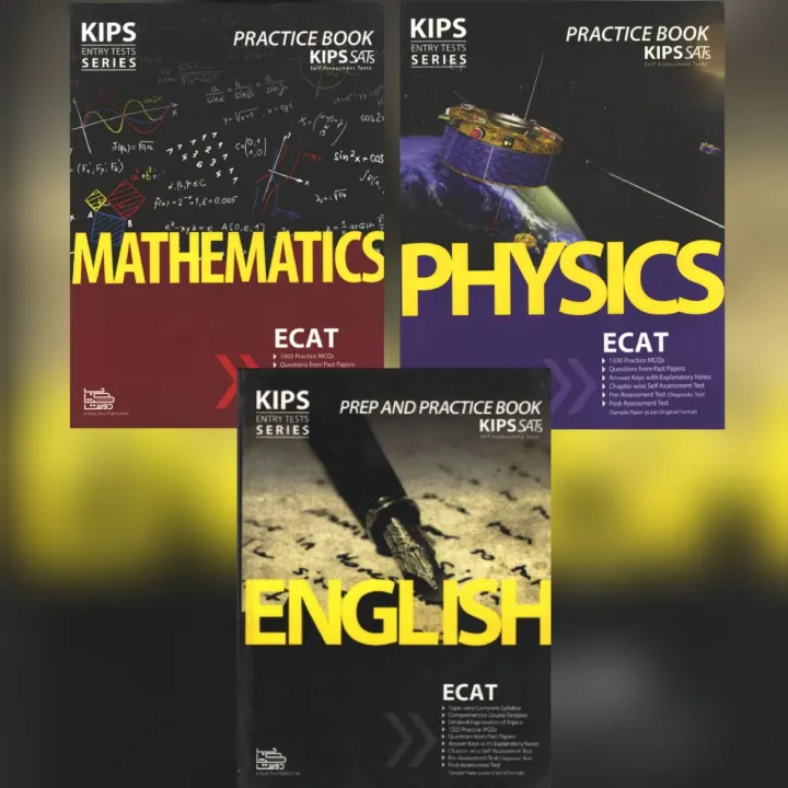 Set of 3 Kips Entry Test Series ECAT Practice books: KIPS MATH ECAT ...