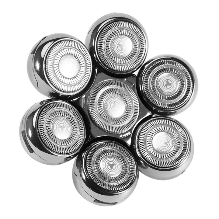 Mens 7 Blade Razor Replacement Shaving Heads Floating Washable Electric ...