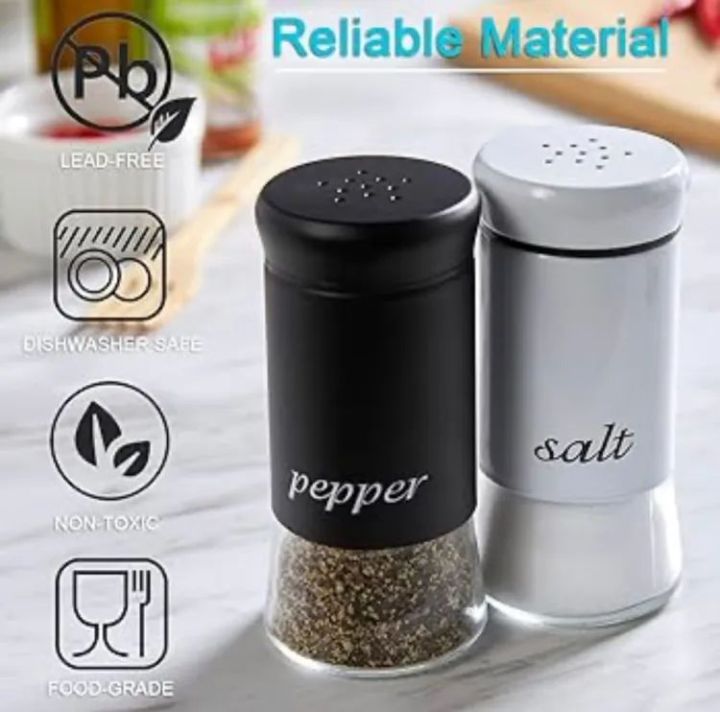 Salt and Pepper Shakers Set, Farmhouse Salt Pepper Shakers with Clear ...