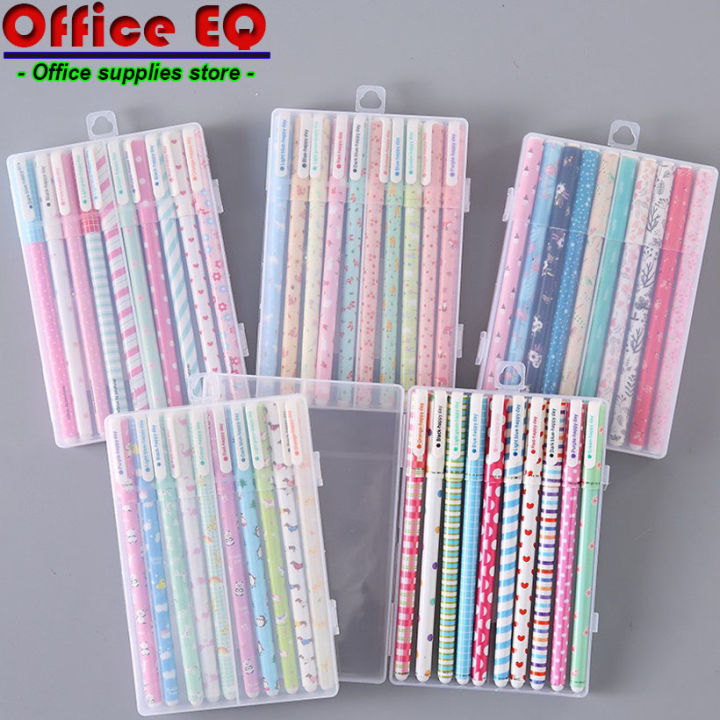 10 color gel pen 10 color pen transparent plastic packing box cute ...