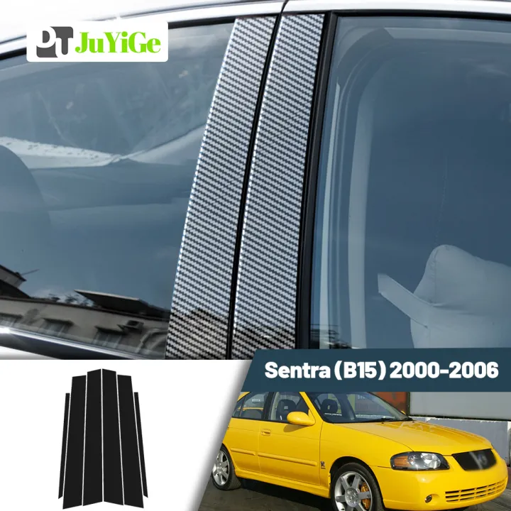 Glossy Black Carbon Fiber Window Door Deal B C Pillar Post Cover ...