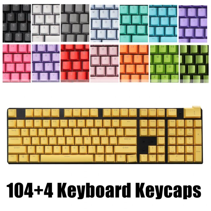 New 104pcs Double-shot Backlight Universal Replacement Key Cap Set ABS ...