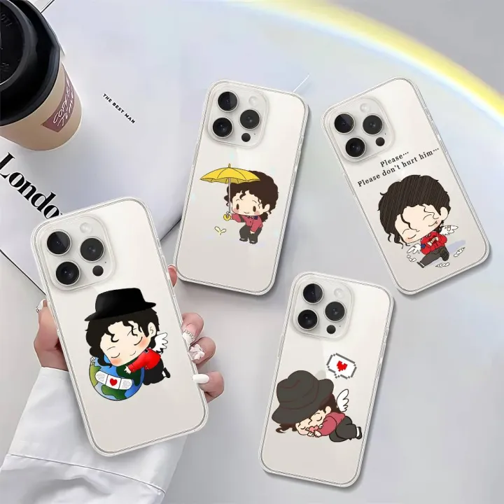 Cute Cartoon M-Michael J-Jackson Phone Case For Iphone17 16 15 11 13 14 ...