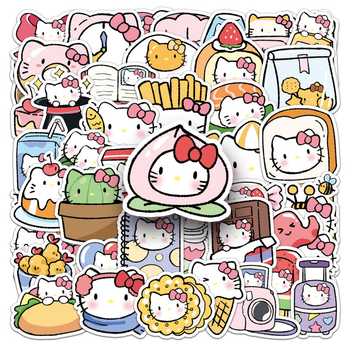 50 Piece Hello Kitty Stickers Waterproof Diy For Phones Laptop Car