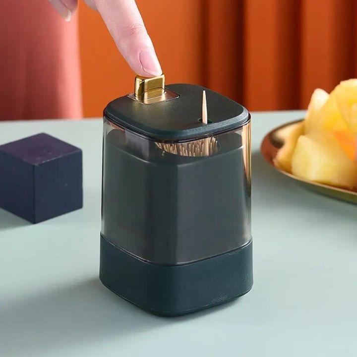 Toothpicks Holder Dispenser, Pop-Up Automatic Tooth Pick Holder ...