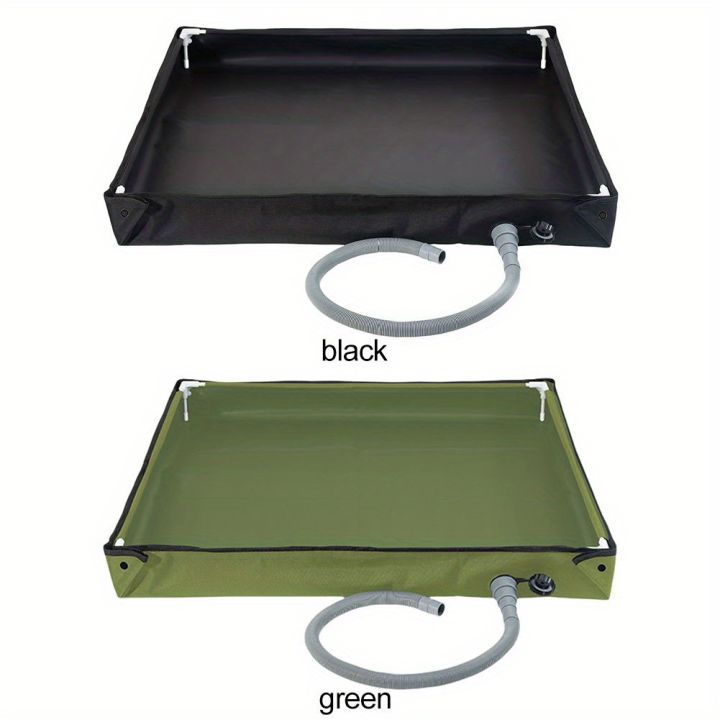 Portable Foldable Shower Tray w/Drain Hose - Durable PVC for RV Camping ...