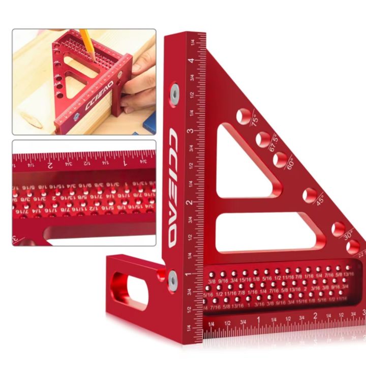 Imperial 3D Multi-Angle Measuring Ruler, 45/90 Degree Aluminum Alloy ...