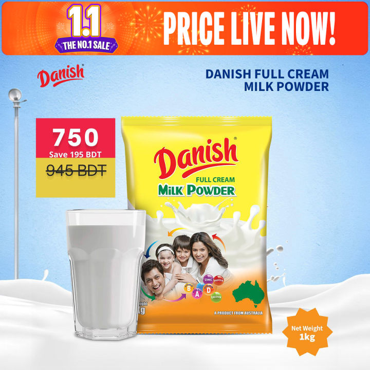 Danish Full Cream Milk Powder 1Kg | Daraz.com.bd