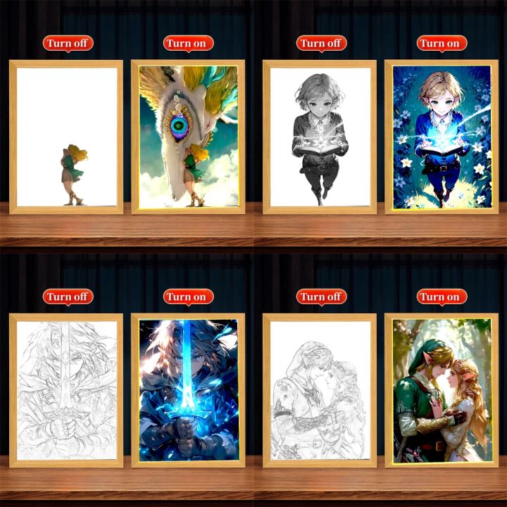 Light Painting Picture Frame Zelda Tears of the Kingdom Led Night Light ...